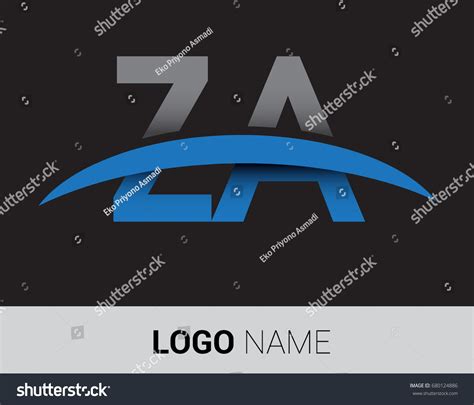 Za Initial Logo Company Name Colored Stock Vector Royalty Free