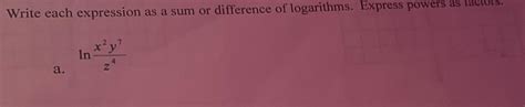 Solved Write Each Expression As A Sum Or Difference Of