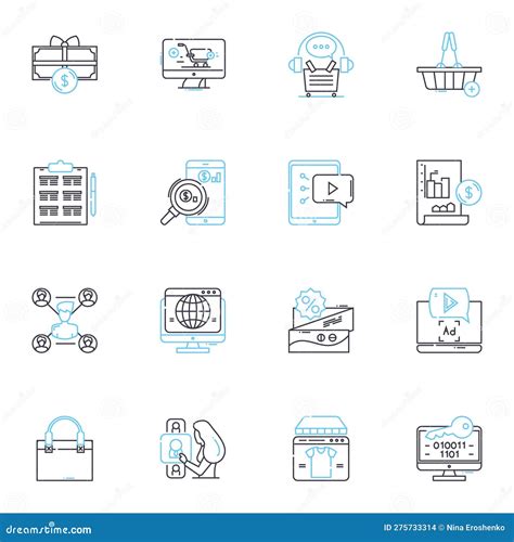 Social Media Design Linear Icons Set Typography Branding Layout Graphics Animations User