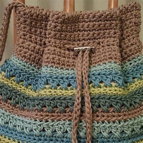 Crochet Bag Pattern Crisscross Drawstring Bag Boho Bag Pattern Crochet
