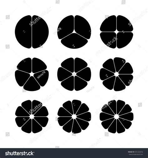 Circle Segments Set Various Number Sectors Stock Vector Royalty Free