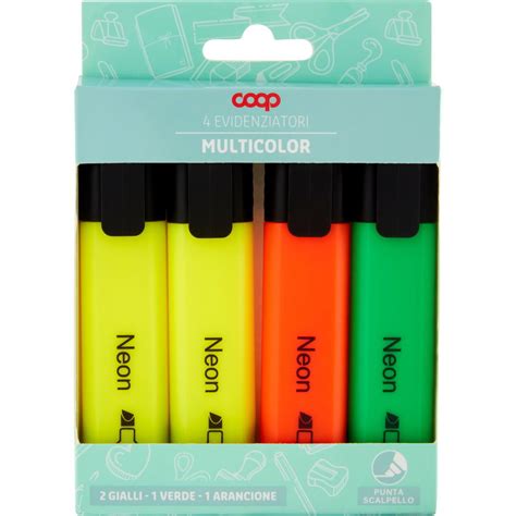 Evidenziatori Assortiti X4 COOP 1 PZ Coop Shop