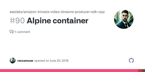 Alpine Container · Issue 90 · Awslabsamazon Kinesis Video Streams Producer Sdk Cpp · Github
