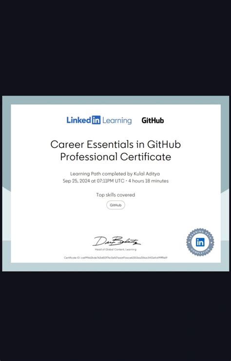 Github Certification Continuouslearning Techjourney Aditya Kulal