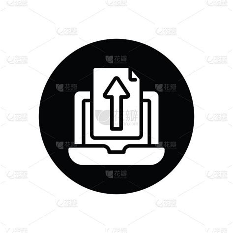 上传隔离在白色背景上的字形图标