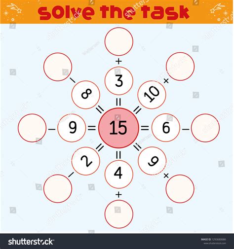 worksheet mathematical puzzle game learning mathematics 库存矢量图（免版税