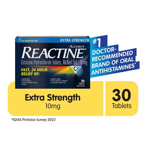 Reactine Extra Strength Antihistamine Tablets 30 Count 10 Mg Ctc Health