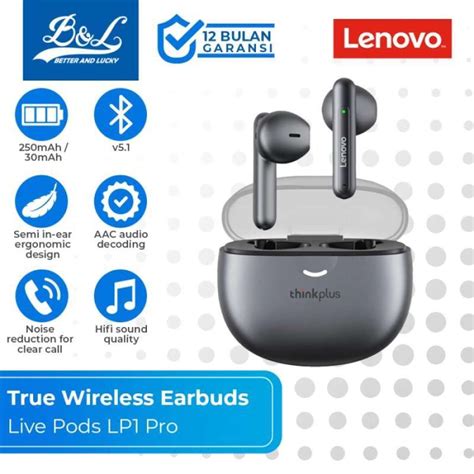 Promo Lenovo Thinkplus True Wireless Earbuds Live Pods Lp Pro Bt Hitam Diskon Di