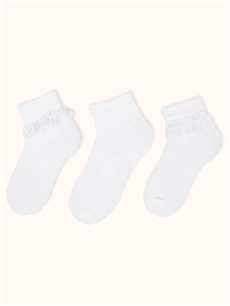 Girls Lace Ankle Socks White Within™
