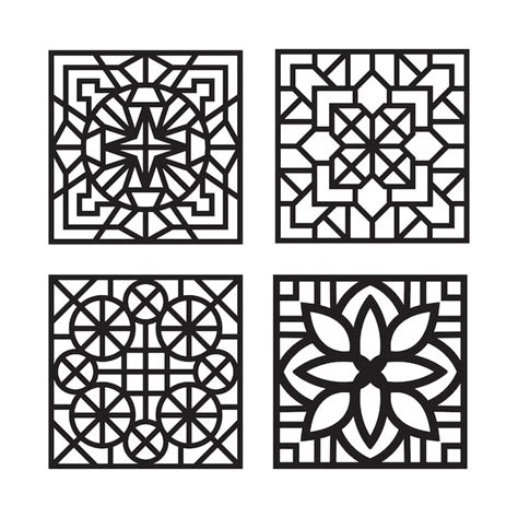 Premium Vector Set Decorative Circle Coaster For Laser Cutting Round Abstract Geometric