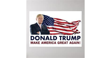 Donald Trump Us Flag Poster Zazzle