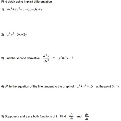 Solved Find Dy Dx Using Implicit Differentiation 4x 2