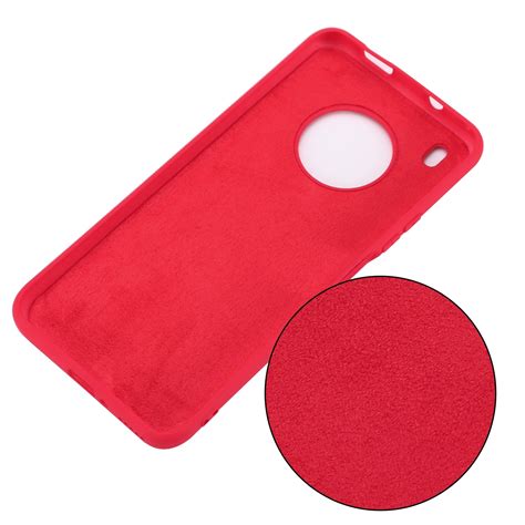For Huawei Y A Pure Color Liquid Silicone Shockproof Full Coverage Case Red Alexnld Com