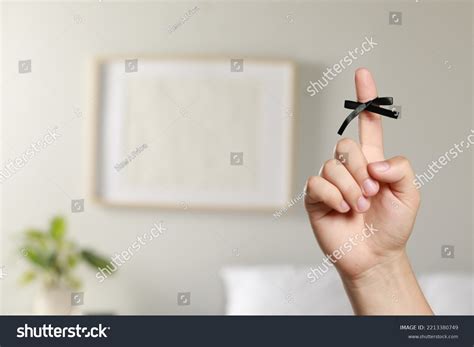 Man Showing Index Finger Tied Bow Stock Photo 2213380749 Shutterstock