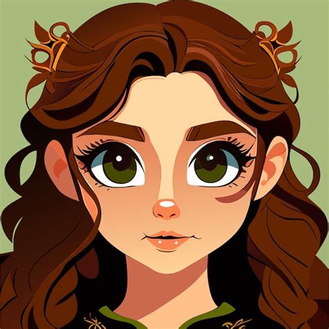 Tête De Fille Mignonne Joyeuse Dessinée à La Main Plate élégante Autocollant De Dessin