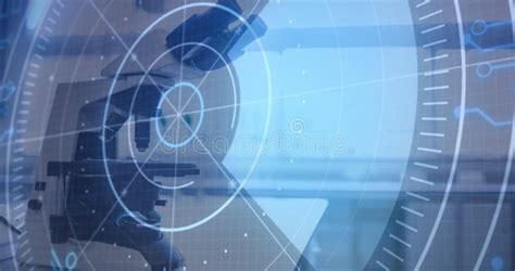 Image Of Microscope Scope And Data Processing Stock Image Image Of
