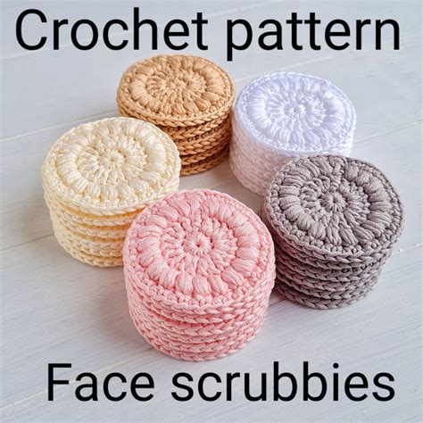 Crochet Face Scrubbies Pattern Pdf Reusable Cotton Pads Di Inspire Uplift Regalos De