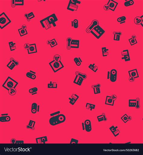 Set Web Camera Digital Door Lock Smart Electrical Vector Image