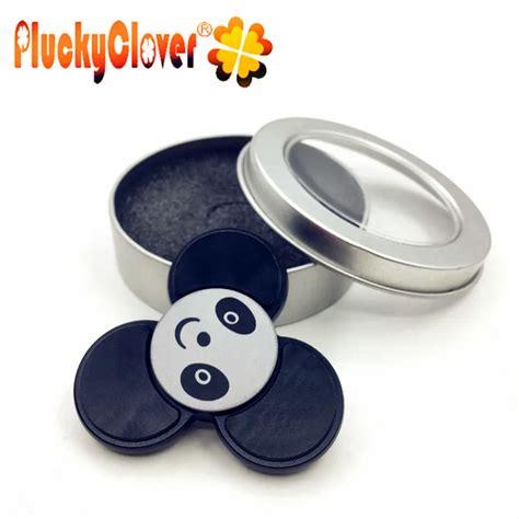 1 Pc Small Panda Tri Spinner Fidget Toys Pattern Hand Spinner Metal