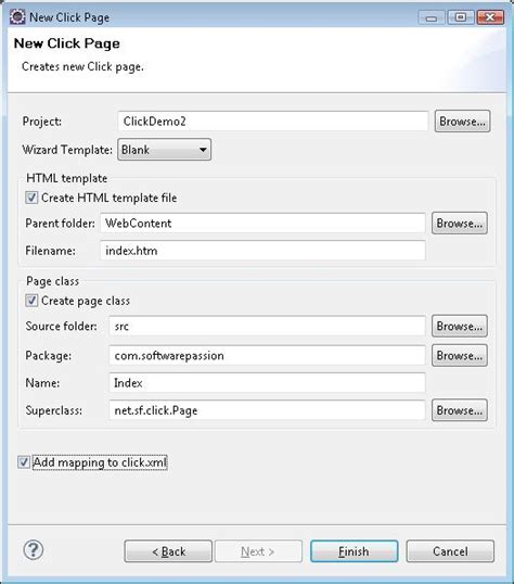 Getting Started With Apache Click And Eclipse Galileo Software Passion