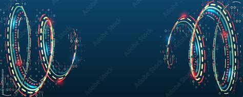 Business Analytics The Flow Of Information In The Form Of Waves And Particles Visualization Of