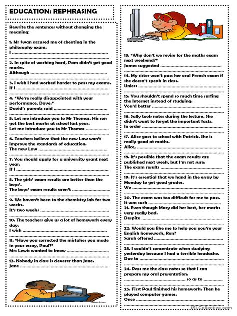 Education Rephrasing Pdf