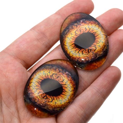 Godzilla Kaiju Oval Glass Eyes Handmade Glass Eyes