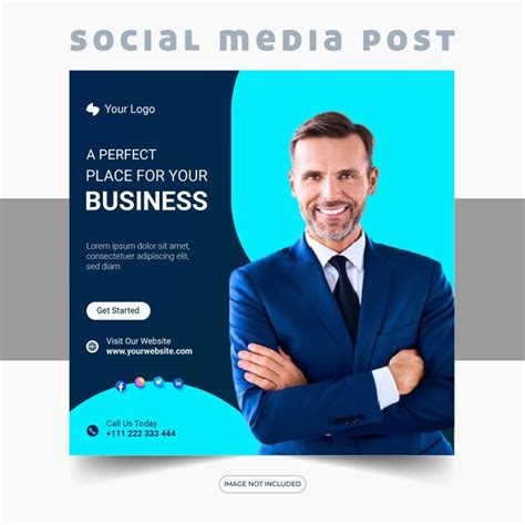 디지털 마케팅 대행사 및 비즈니스 소셜 미디어 게시물 템플릿 프리미엄 벡터