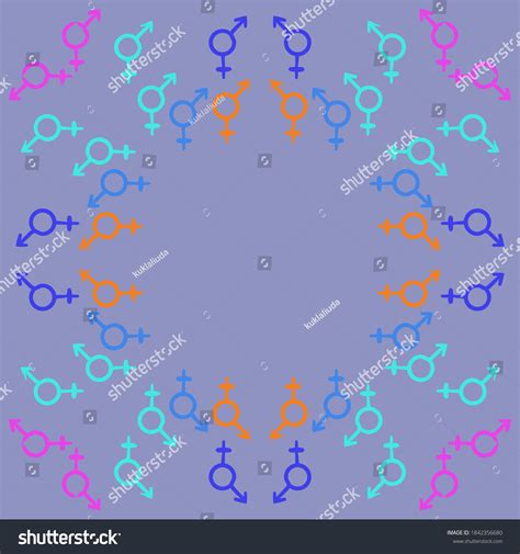 장식적인 트랜스젠더와 성관계 표지판 손으로 그렸습니다 스톡 일러스트 Shutterstock