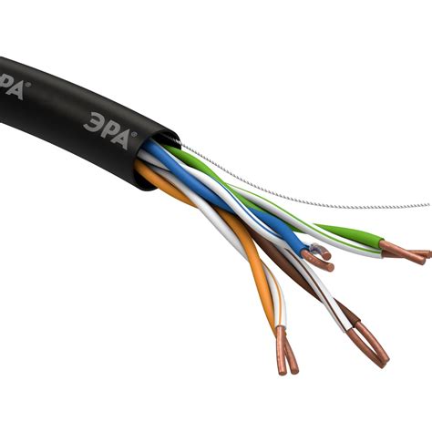 Кабель ЭРА витая пара U/UTP 4x2x24AWG Cat 5e CU PE OUTDOOR 305м ...