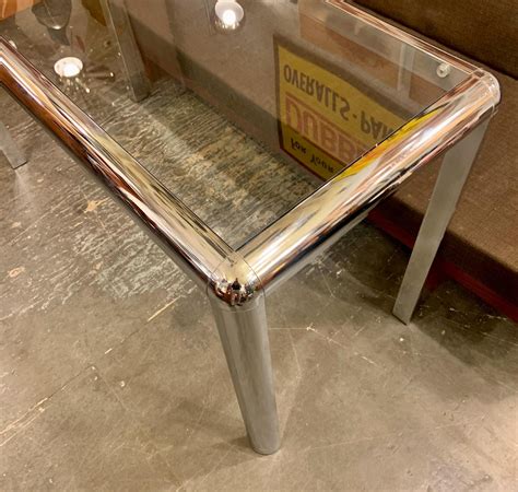 Chrome And Glass Console Table From The 1970s Mid Century Modern