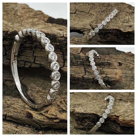 Wow Picks K White Gold Diamond Band Diamond Ring Carats Half Eternity Bezel Set