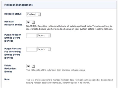 Rollback Management Tool Tools Manuals Squiz Matrix 5 Documentation