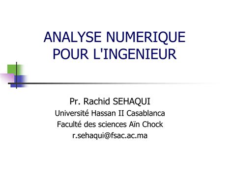 Solution Analyse Numerique Cours Studypool