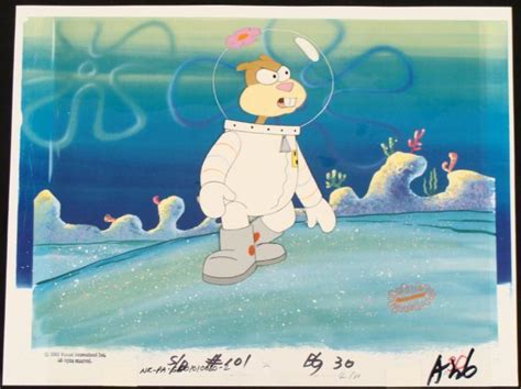Sandy Suit Animation Spongebob Background Cel Original