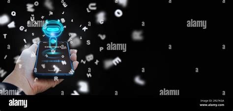 Chatbot Speaks Human Language Concept A Mans Hand Holds A Smartphone With A Generative Ai
