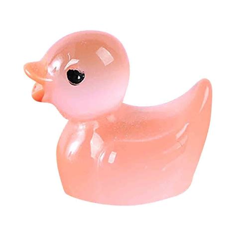 Prinxy 100pcs Mini Resin Ducks Luminous Tiny Ducks Miniature Duck Glow