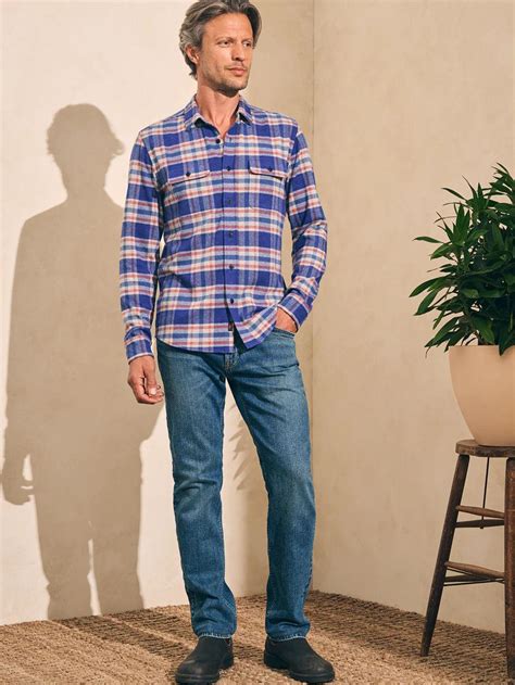 Faherty Legend Sweater Shirt In Blue For Men Lyst