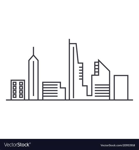 Urban Skythin Line Thin Icon Concept Urba Vector Image
