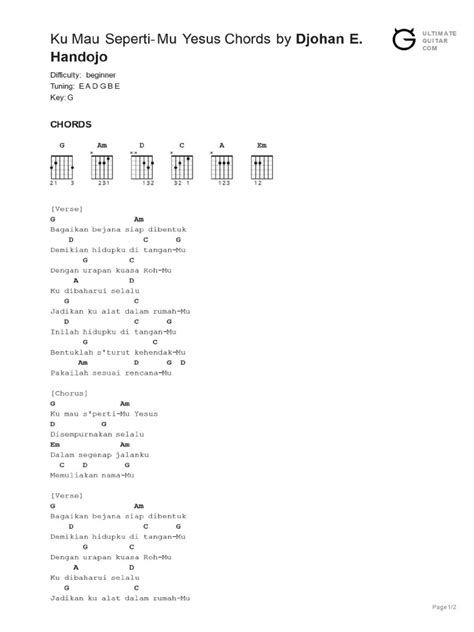 Ku Mau Seperti Mu Yesus Chords Pdf