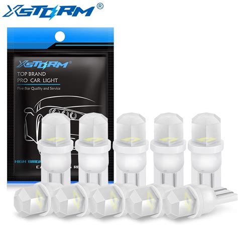 10Pcs Ceramic T10 W5W LED Bulb 194 168 Led Canbus 4SMD 3030 Car