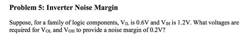 Solved Problem 5 Inverter Noise Margin Suppose For A