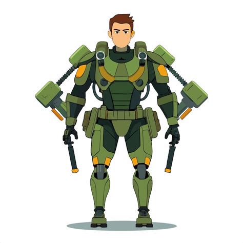 A Drawing Of A Robot With A Gun On It Premium AI Generated Vector