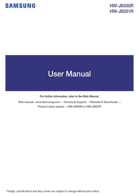 SAMSUNG HW-J6500R USER MANUAL Pdf Download | ManualsLib