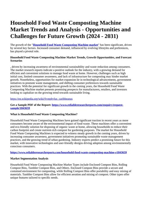 Reportprime Household Food Waste Composting Machine Market Trends And