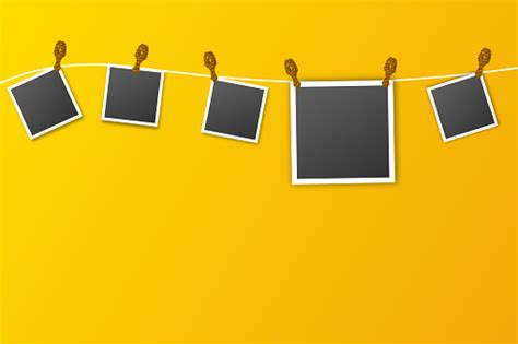 오렌지 배경에 모의 광고에 대 한 현실적인 사진 프레임의 벡터 일러스트 레이 션 0명에 대한 스톡 벡터 아트 및 기타 이미지
