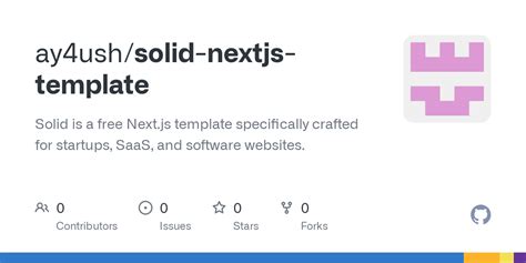 Github Ay4ushsolid Nextjs Template Solid Is A Free Nextjs Template Specifically Crafted For