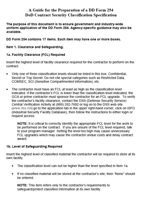 Dd Form 254 Department Of Defense Contract Security Classification