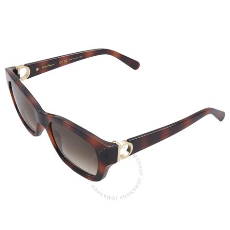 Ferragamo Salvatore Ferragamo Grey Gradient Square Ladies Sunglasses