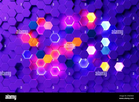 3d Illustration Of A Colorful Honeycomb Monochrome Honeycomb For Honey Pattern Of Simple